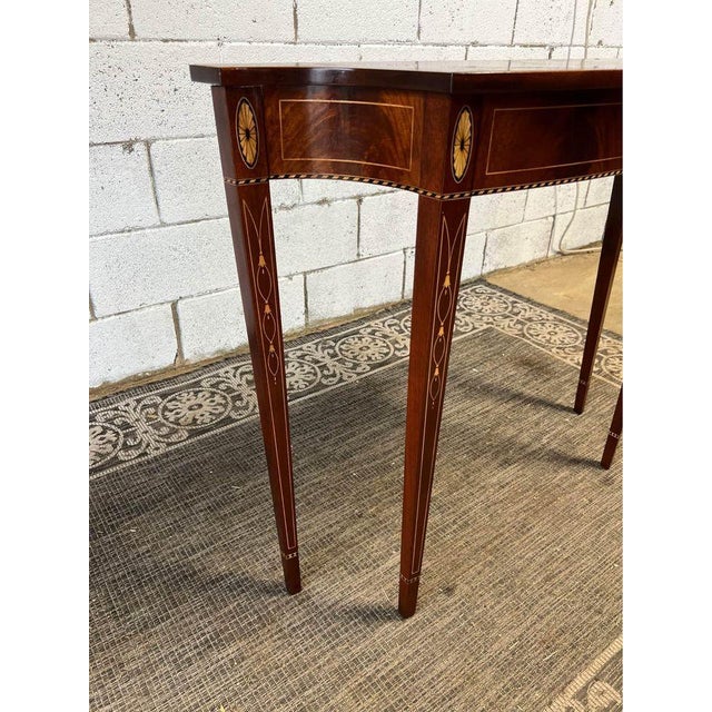 Stickley Furniture Federal Style Mahogany Inlaid Console Table. | Chairish