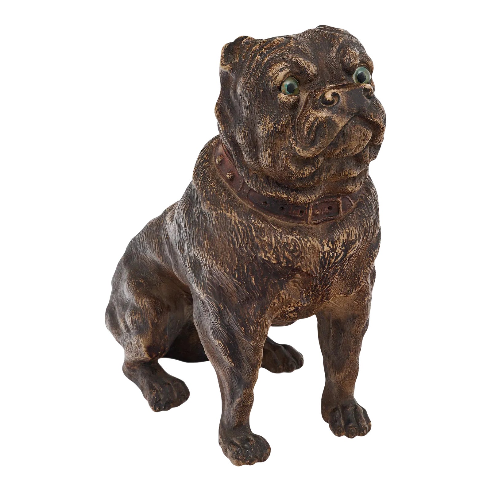 English Mastiff Polychrome Sculpture | Chairish