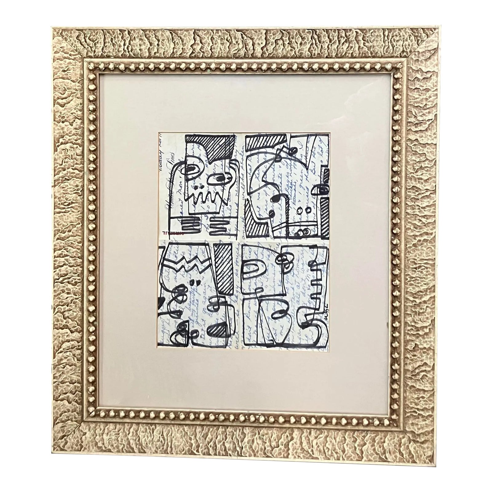 Contemporary Original Wayne Cunningham Abstract Marker Drawing on ...