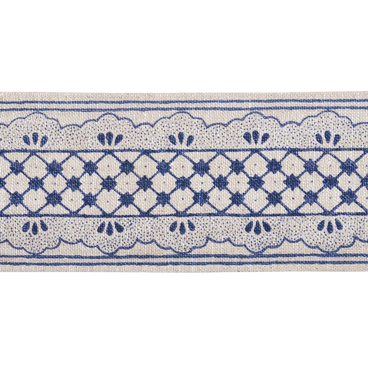 Schumacher Davison Scalloped Tape in Washington Blue | Chairish
