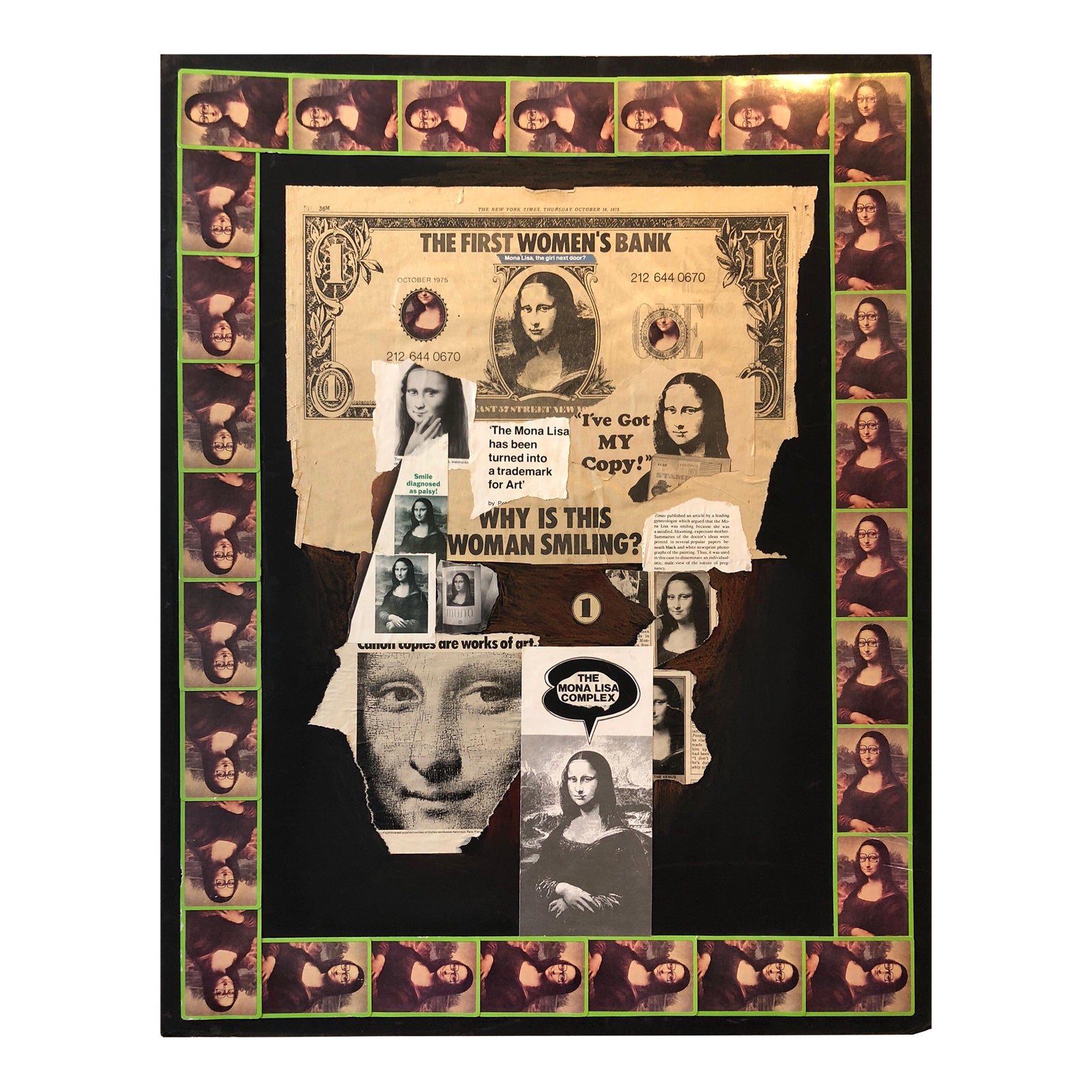 Vera Simons1970s Mona Lisa Photo Collage Photograph Pioneer Female Aviator Feminist Pop Art ...