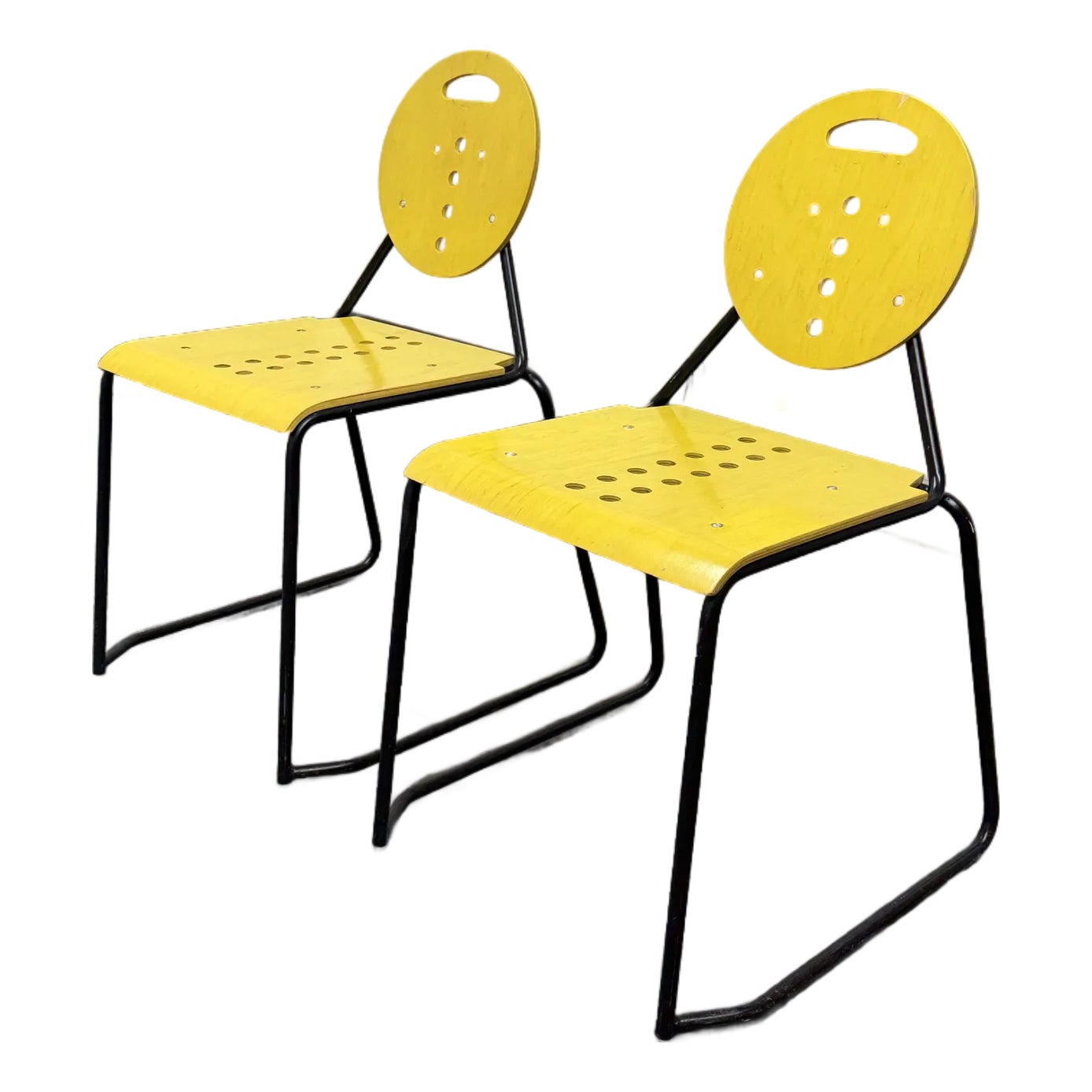 In the Style of Italian Postmodern “Charlie” Side Chairs, Pair | Chairish