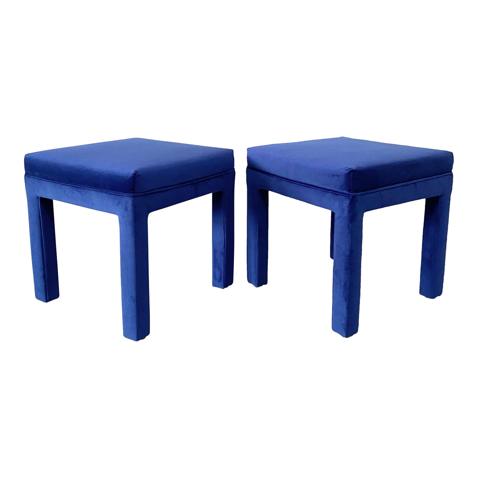 1980s Milo Baughman Style Parsons Stools in Royal Blue - Set of 2 ...