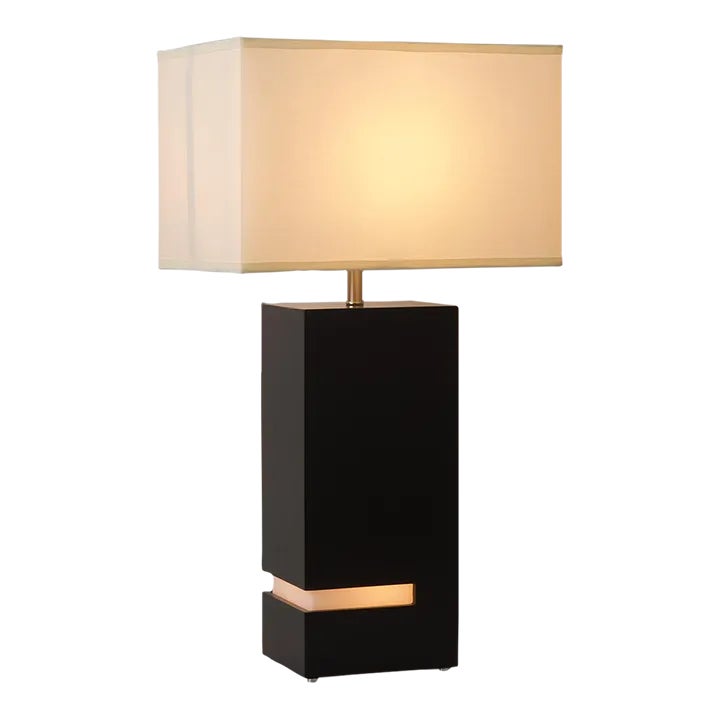Zen Standing Table Lamp With Night Light - Dark Brown & Satin Nickel ...