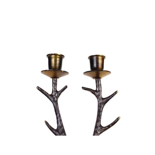 Vintage Brass Stag Hart Deer Candle Holder Candelabra | Chairish