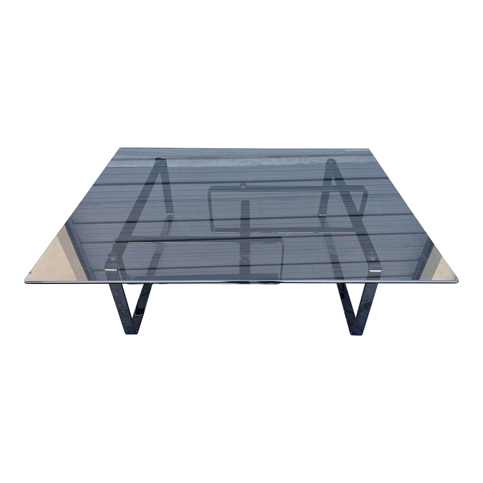 Fendi Casa Black Chrome and Glass Coffee Table | Chairish