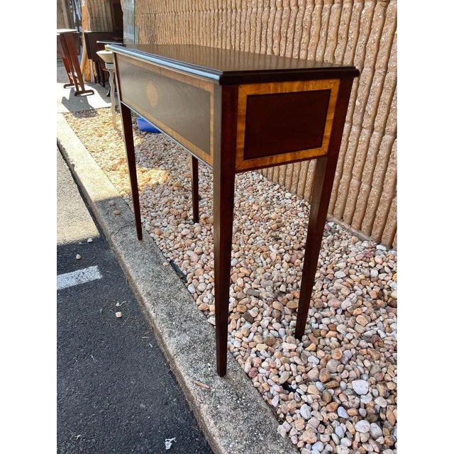 Antique Federal Style Mahogany Inlaid Console Table. | Chairish