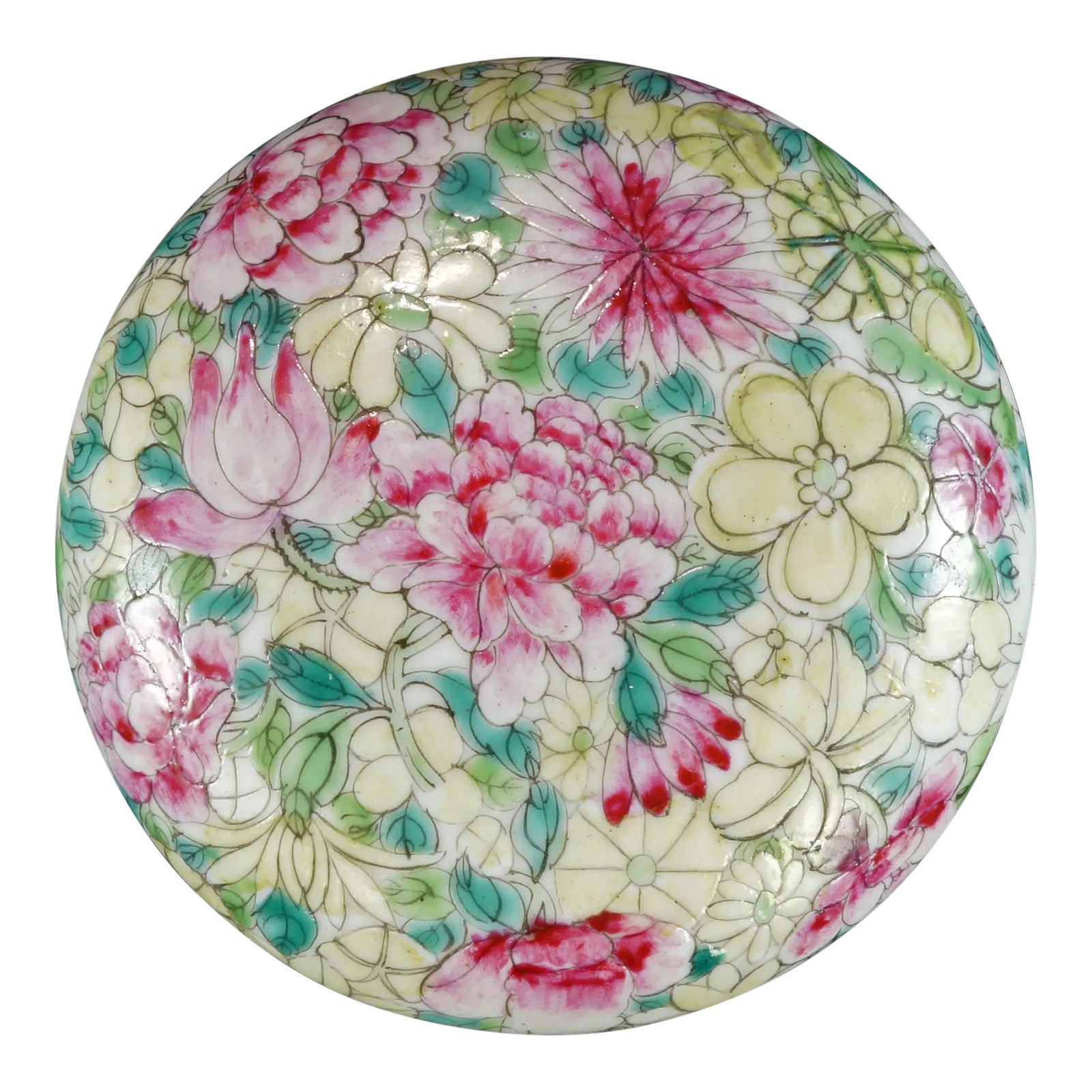 Chinese Paste Box Thousand Flowers Marked Late Qing/Republic Period ...