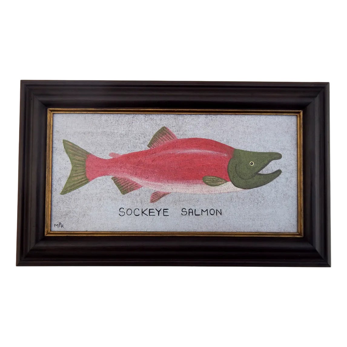 Matt Rix, Naive Style Sockeye Salmon Fish, Oil on Board, 2000s, Framed ...