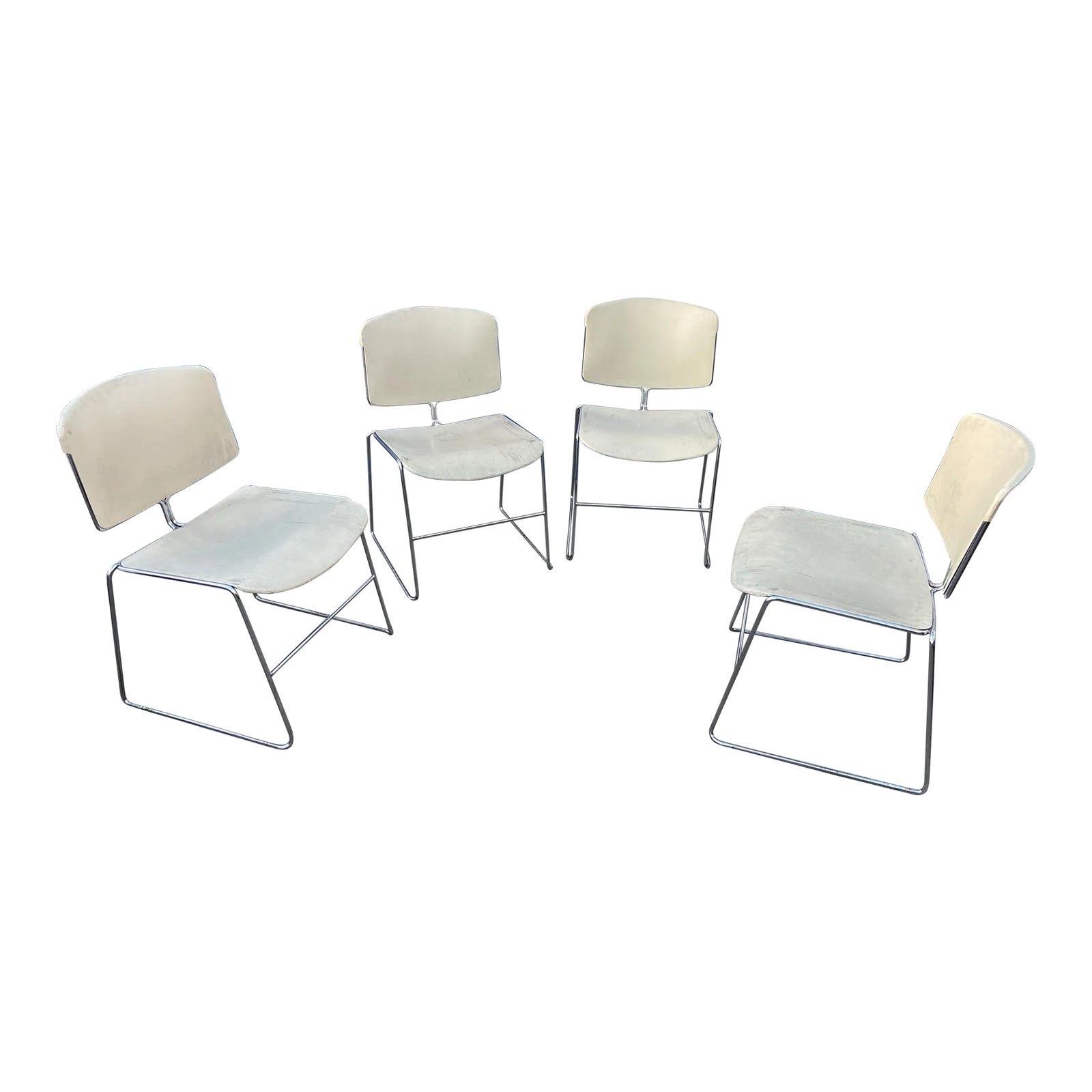1980s Steelcase Max Stacker Chairs Set of 4 | Chairish