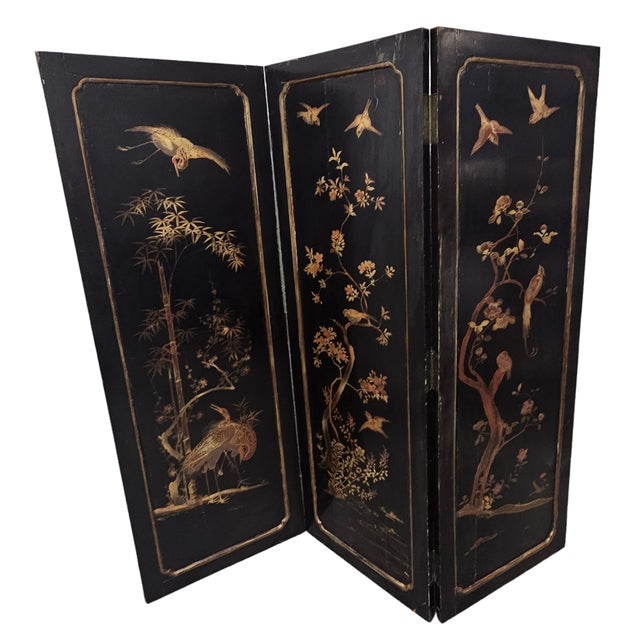 3-Panel Japanese Screen Room Divider | Chairish