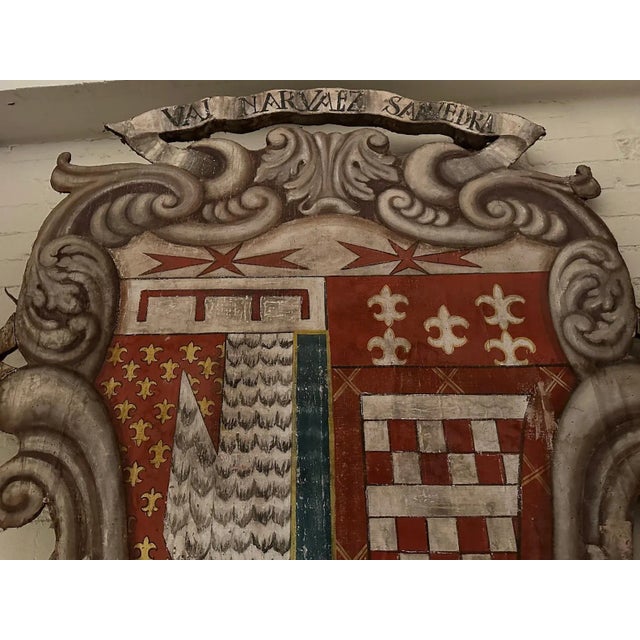 Large Painted Italian Crest | Chairish