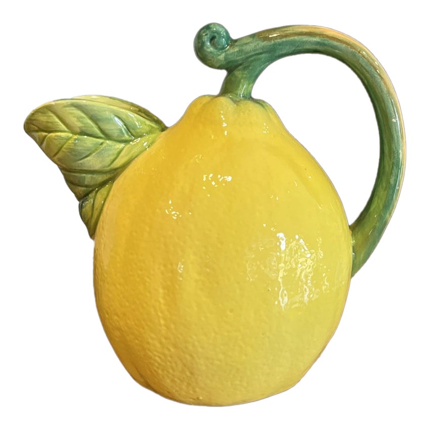 Vintage the Haldon Group Ceramic Lemon Pitcher | Chairish