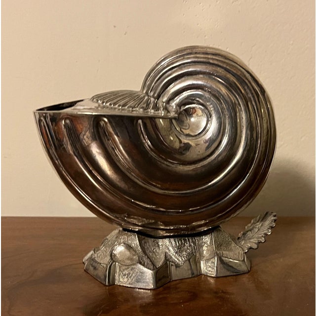 Antique 19th Century Sheffield Silver Plate Nautilus Shell Spoon Warmer ...