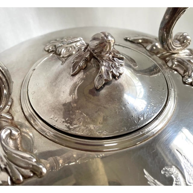 19th Century Silverplate Tilting Teapot With Stand & Burner- 2 Pieces ...