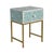 Turquoise Bone Inlay Bedside Table | Chairish