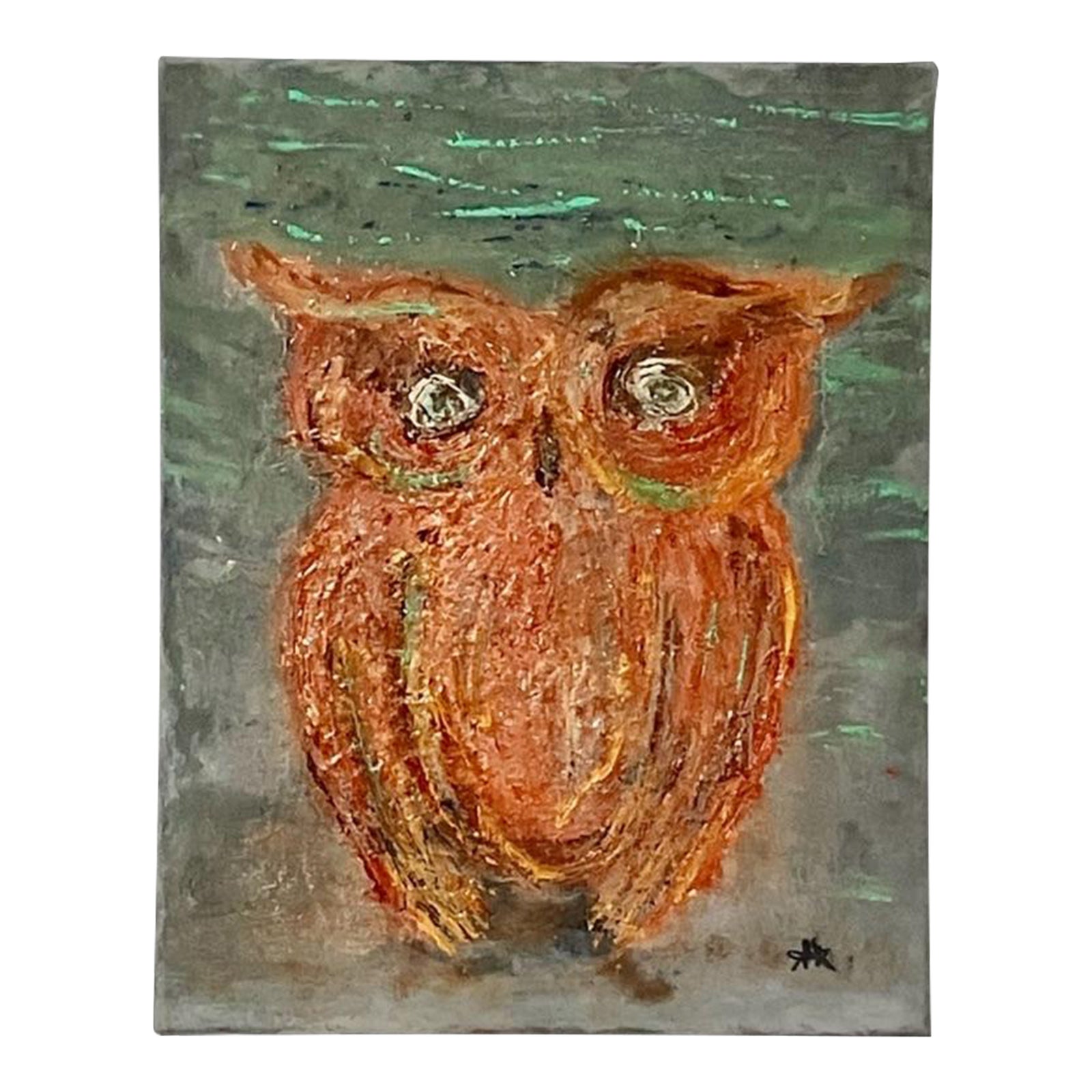 Abstract Expressionist, Original Oil Painting on Canvas, Awkward Owl by ...