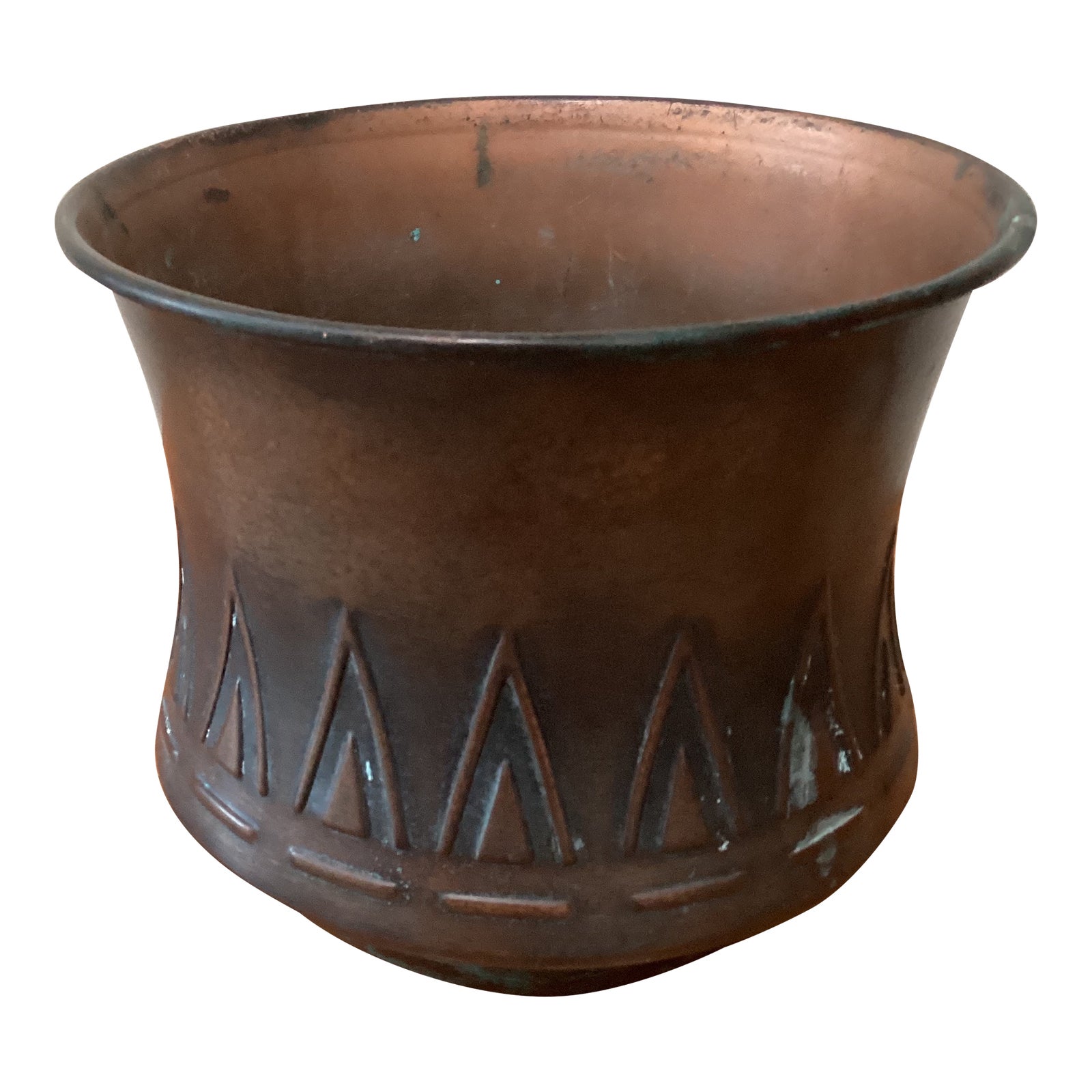 Antique Embossed Handmade Copper Patinated Planter/Jardiniere/Cachepot ...
