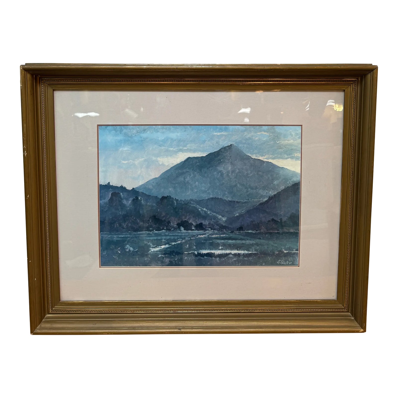 Stan Painter "Mount Tamalpais" Original Print, Framed | Chairish