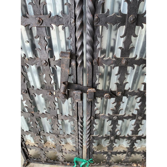 19th Century Antique Wrought Iron Window Shutters | Chairish