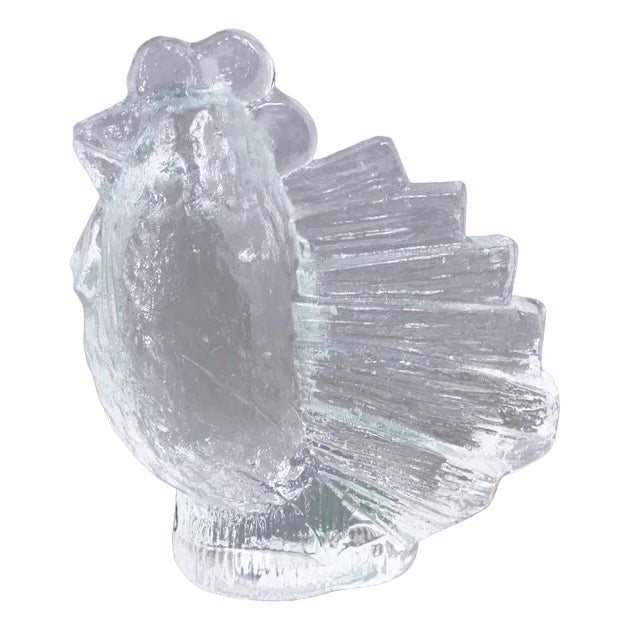 Glass Hen Paperweight by Pukeberg, 1970s | Chairish