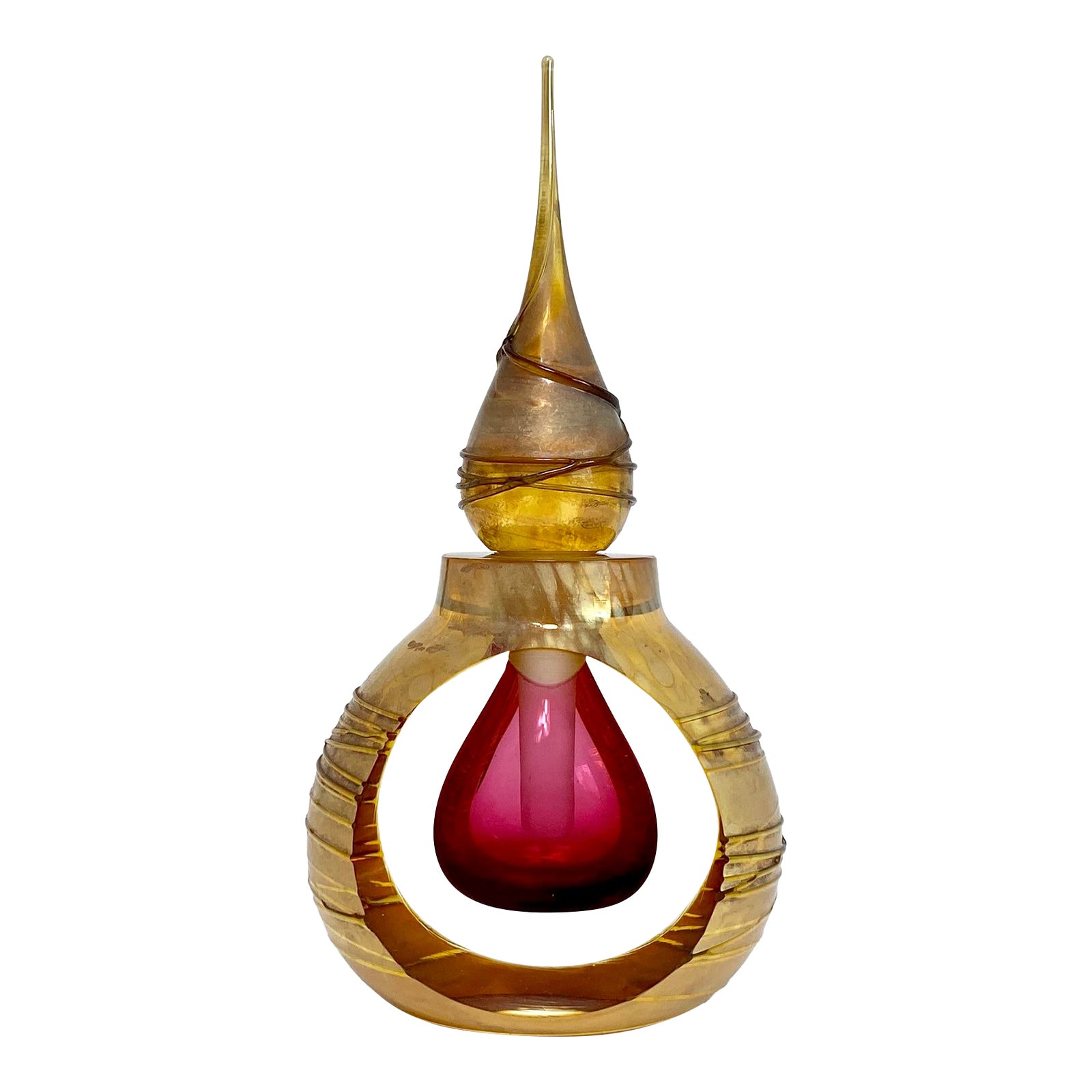 Vintage Roger Roland Studio Art Glass Perfume Bottle | Chairish