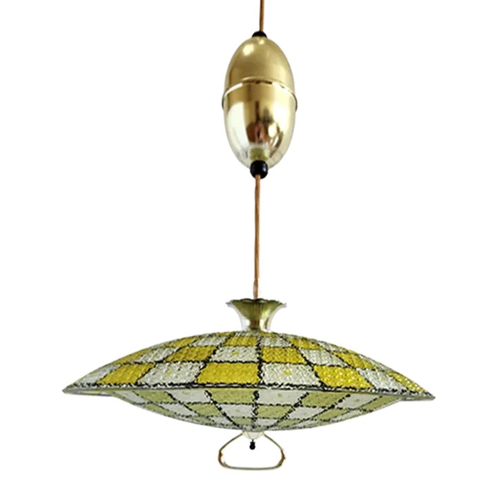 Mid Century Modern Retractable Adjustable Light Fixture | Chairish