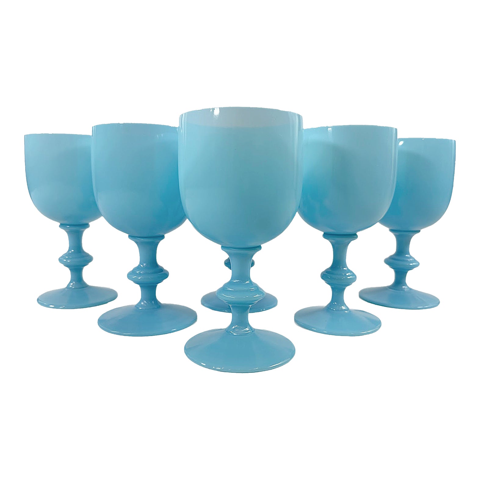 1930s French Opaline Portieux Vallerysthal Goblets Set Of 6 Chairish