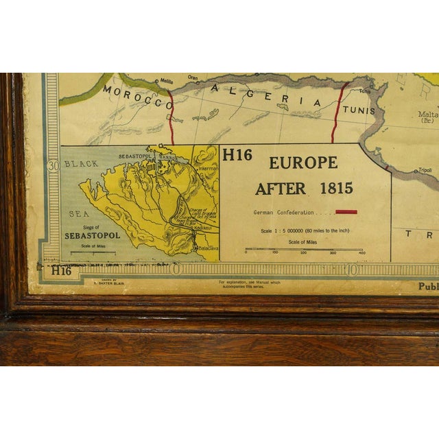 Oak Framed Historical Map of Europe From 1810-1815 | Chairish