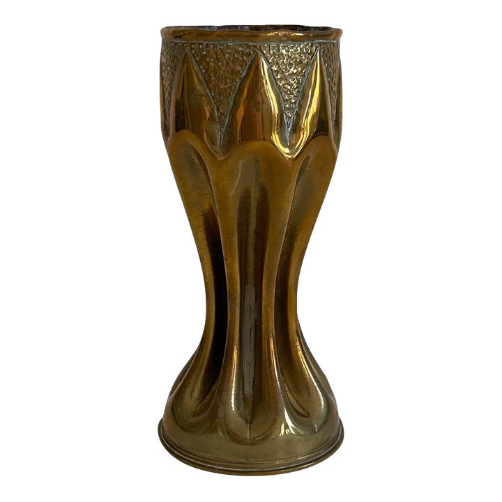 Antique French Metal Trench Art Artillery Shell Vase W/ Incised ...