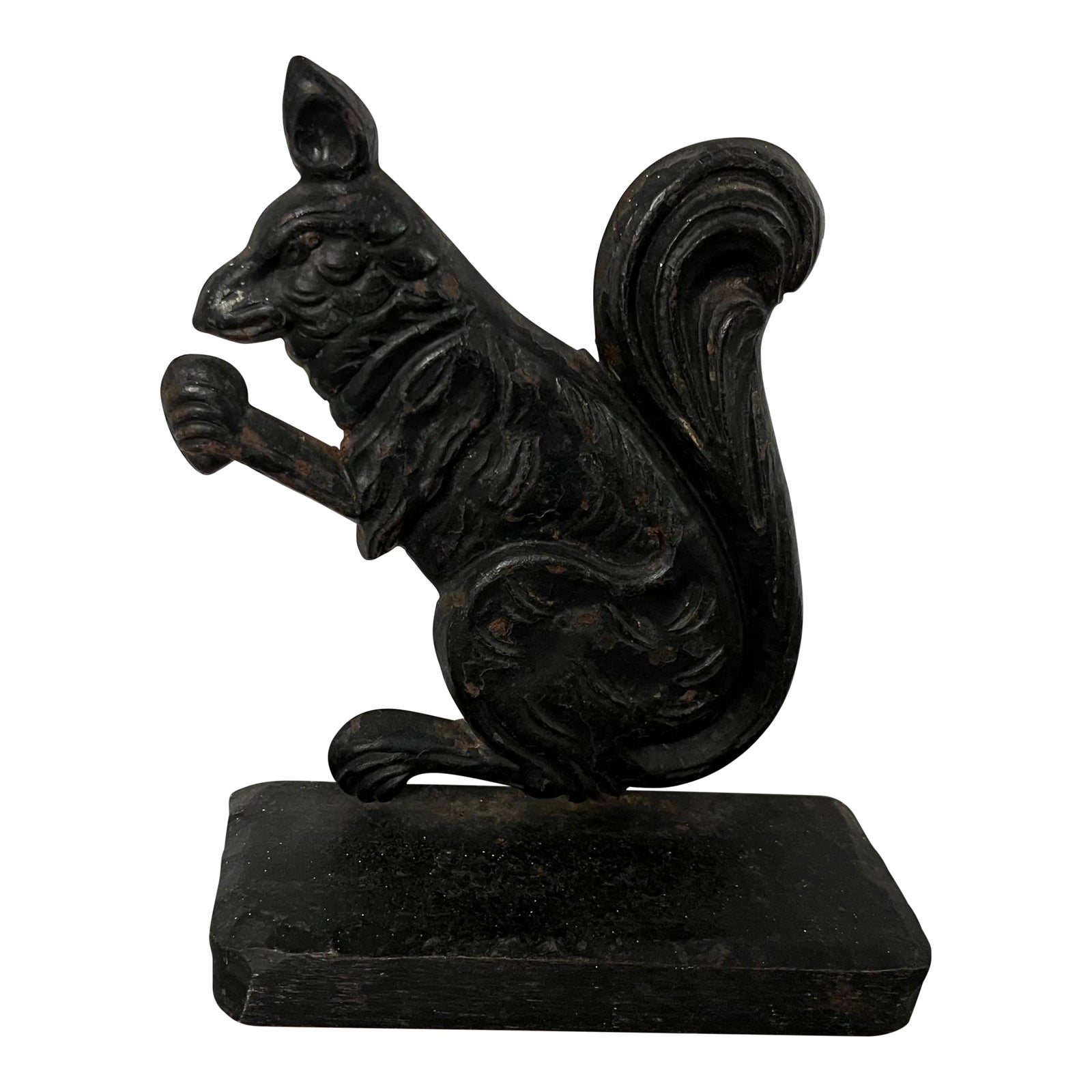 Art Deco Cast Iron Squirrel Door Stop | Chairish