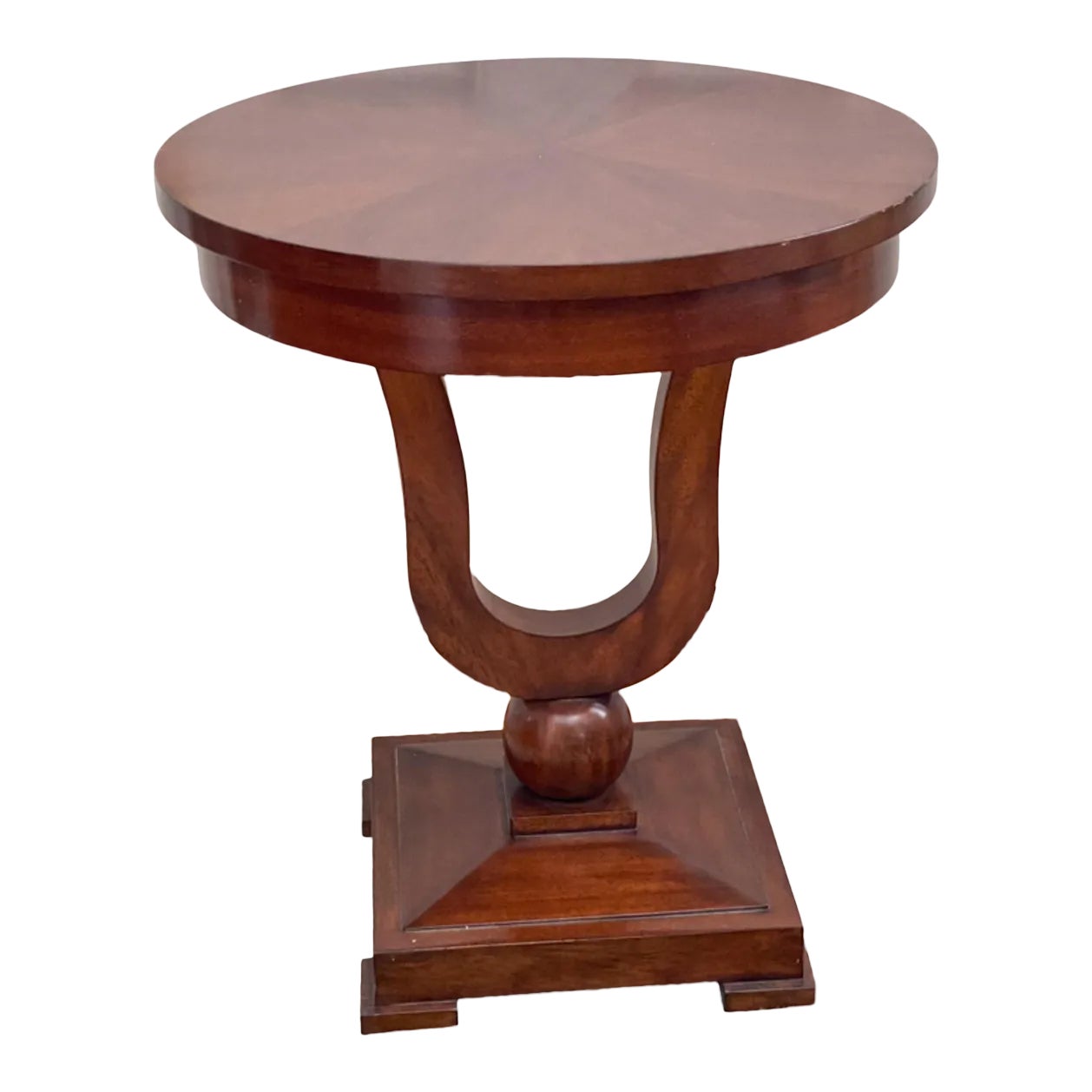 Vintage Round Mahogany Side Table | Chairish