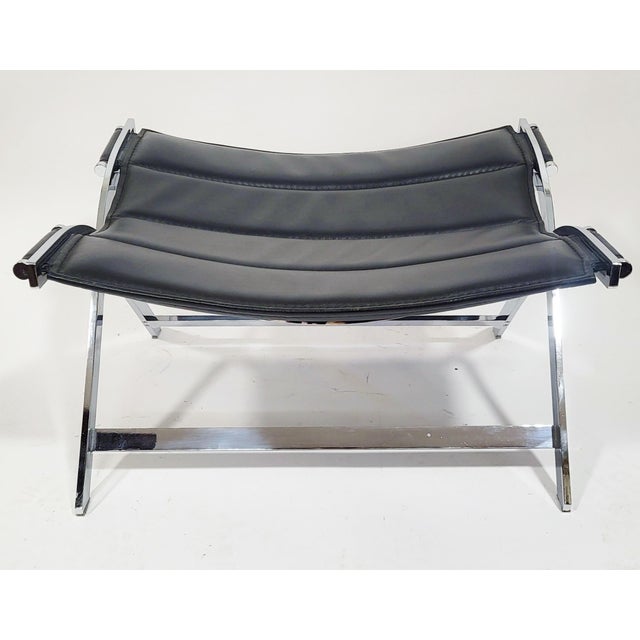 Vintage Mid-Century Modern "X" Form Chrome & Leather Paul Tuttle Bench ...