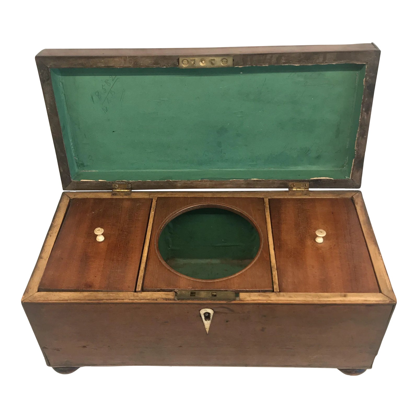 Early 19th Century Georgian Tea Box With Original Interior and Key and ...