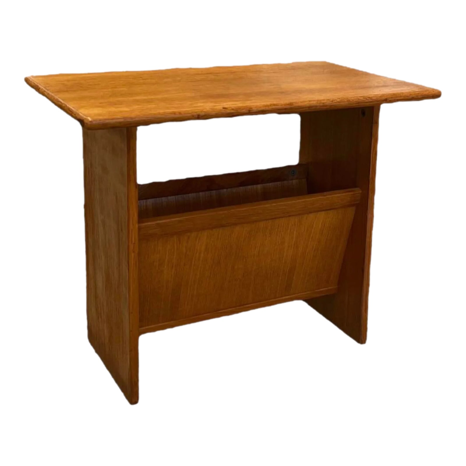 1970s Danish Mid Century Modern End Table With Magazine Rack | Chairish