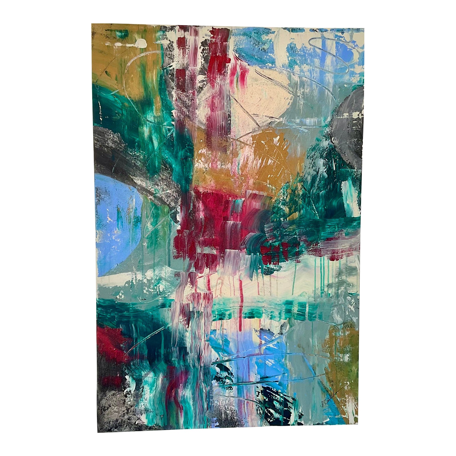 “Inward Conversion” Contemporary Abstract Acrylic Painting on Canvas by ...