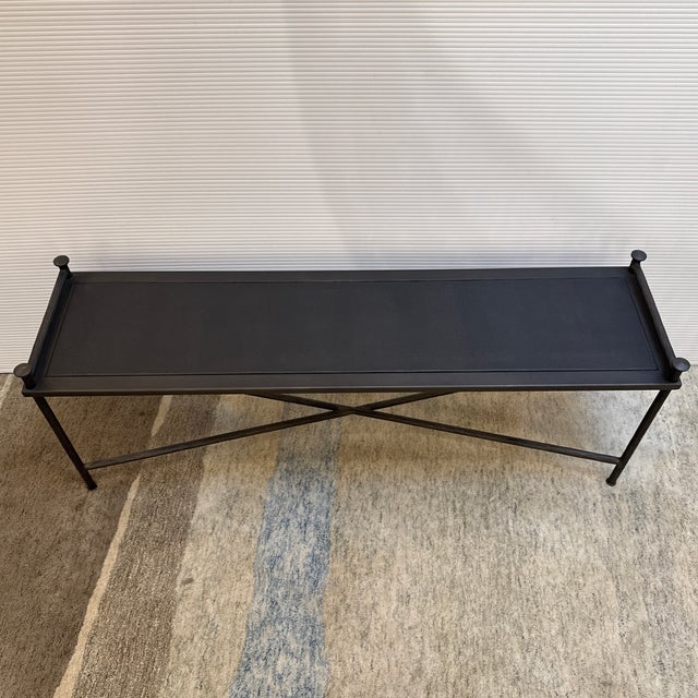 Ballard Designs Percy Iron Bench | Chairish