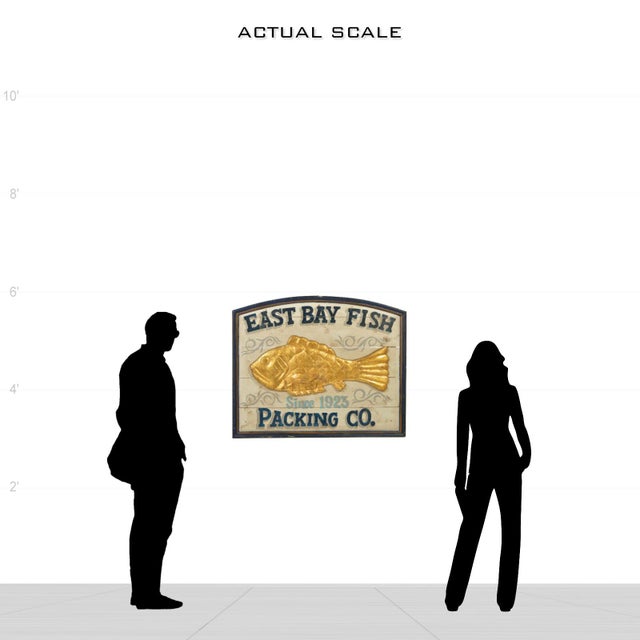 Vintage Late 20th Century Fish Packing Wood Sign | Chairish