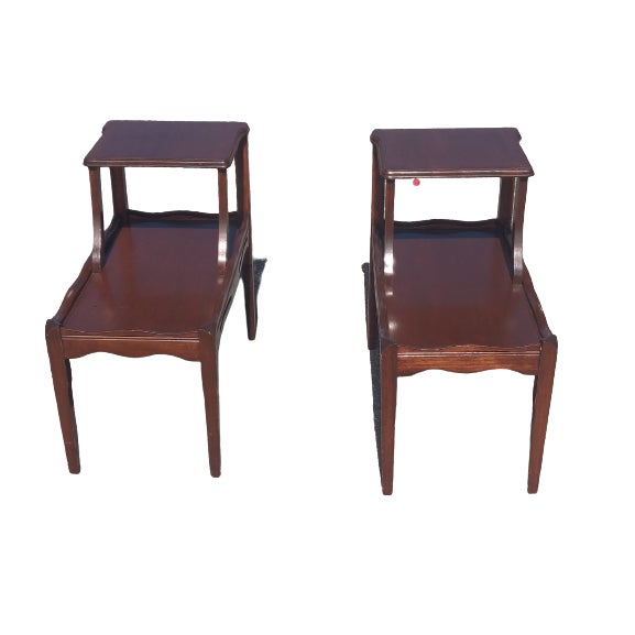 Mid 20th Century Vintage Mid Century Modern Step Tables - Pair | Chairish