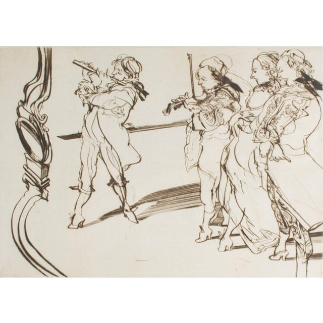 Signed Limited Edition Abstract Etching of Musicians by Claude Weisbuch ...