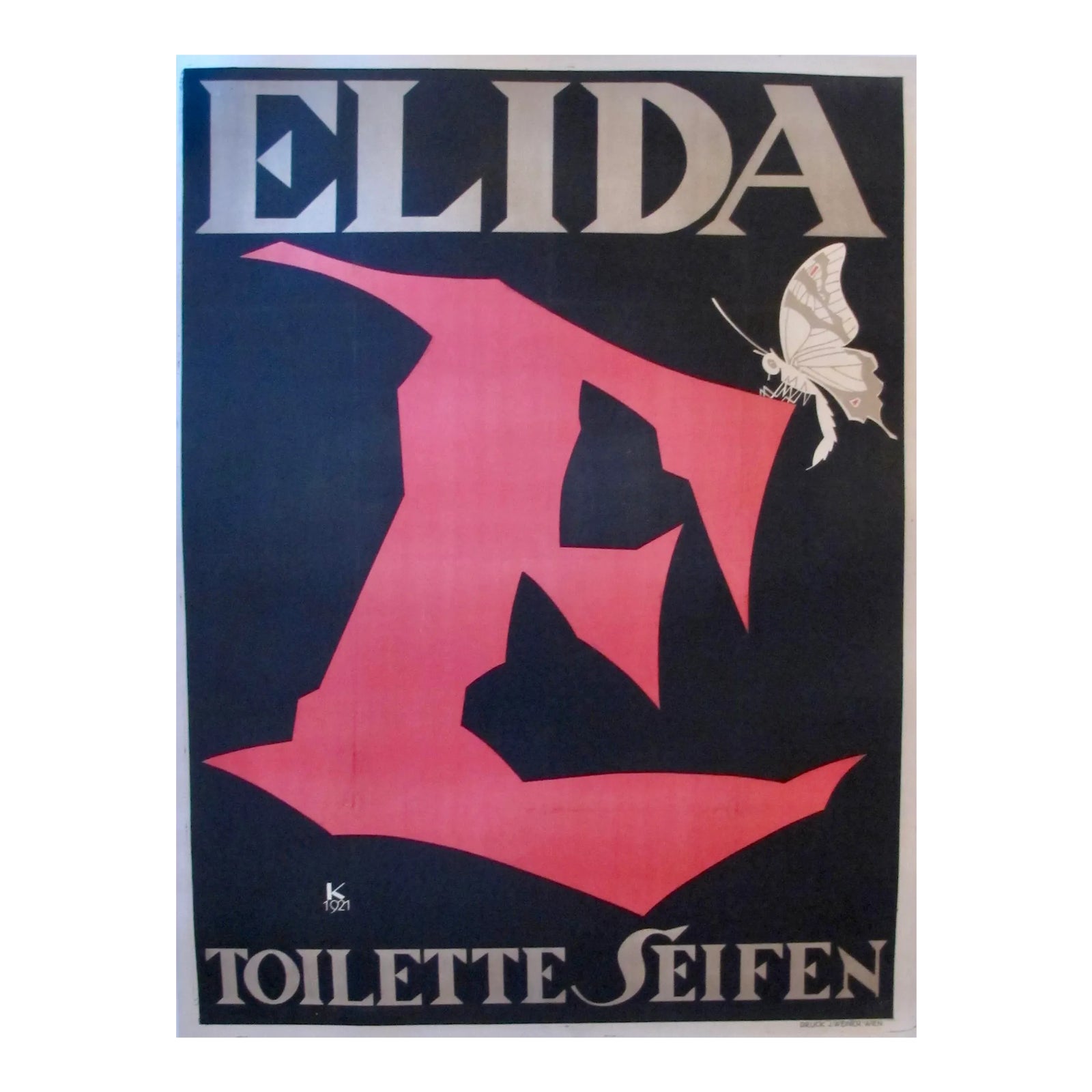 Original Art Deco Oversize Poster, Julius Klinger, Elida | Chairish