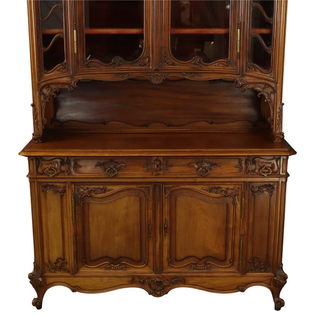 Buffet Louis Xv Rococo 1890 Walnut Wood Glass | Chairish