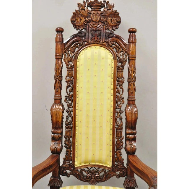 Late 20th Century Renaissance Gothic Style Large Figural Lion Carved ...