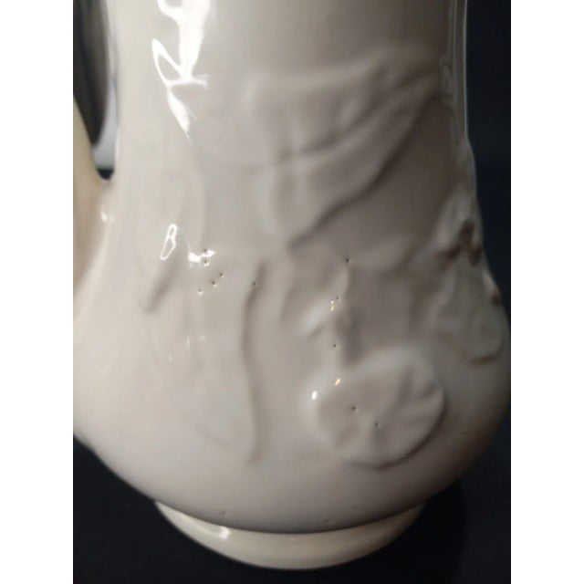 Vintage Ceramic Pitcher with Florals Leaves French Country Farmhouse ...