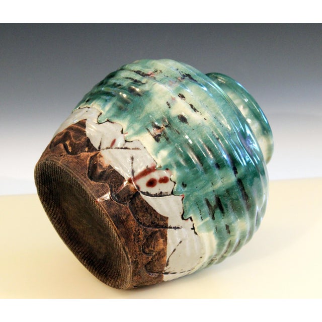 Awaji Pottery Manipulated Jar Heavy Drip Lava Glaze Wabi Sabi Tea ...