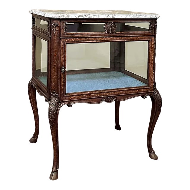 19th Century French Louis XIV Marble Top End Table ~ Display Case ...