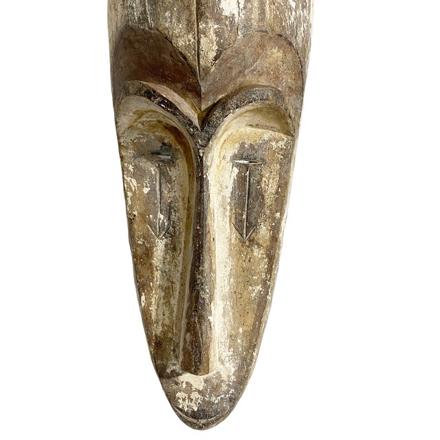 Old Fang Mask Elongated Face Gabon African Mask 21.5" H | Chairish