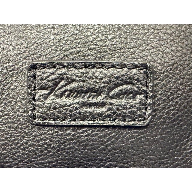 Kenneth Cole Reaction Pebble Black Leather Weekender Duffle Bag | Chairish