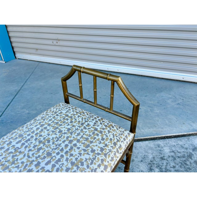 1950s Vintage Brass Bamboo Style Bench | Chairish
