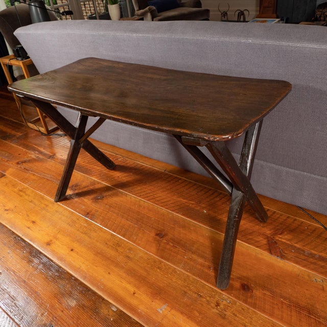 Antique Oak Trestle Table From Charles Spada, Circa Early 19th Century ...